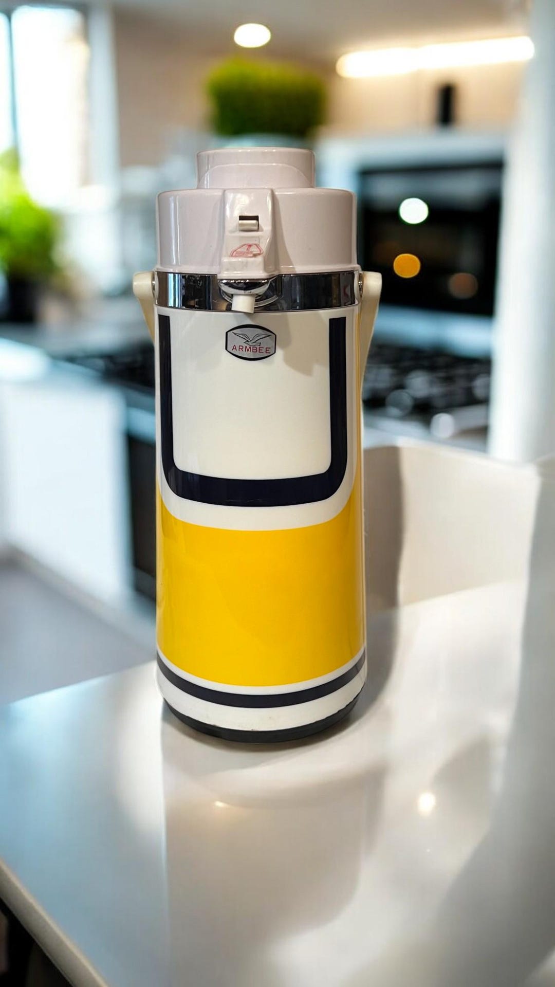 Retro Armbee Black and Yellow Pump Pot/thermos - Etsy