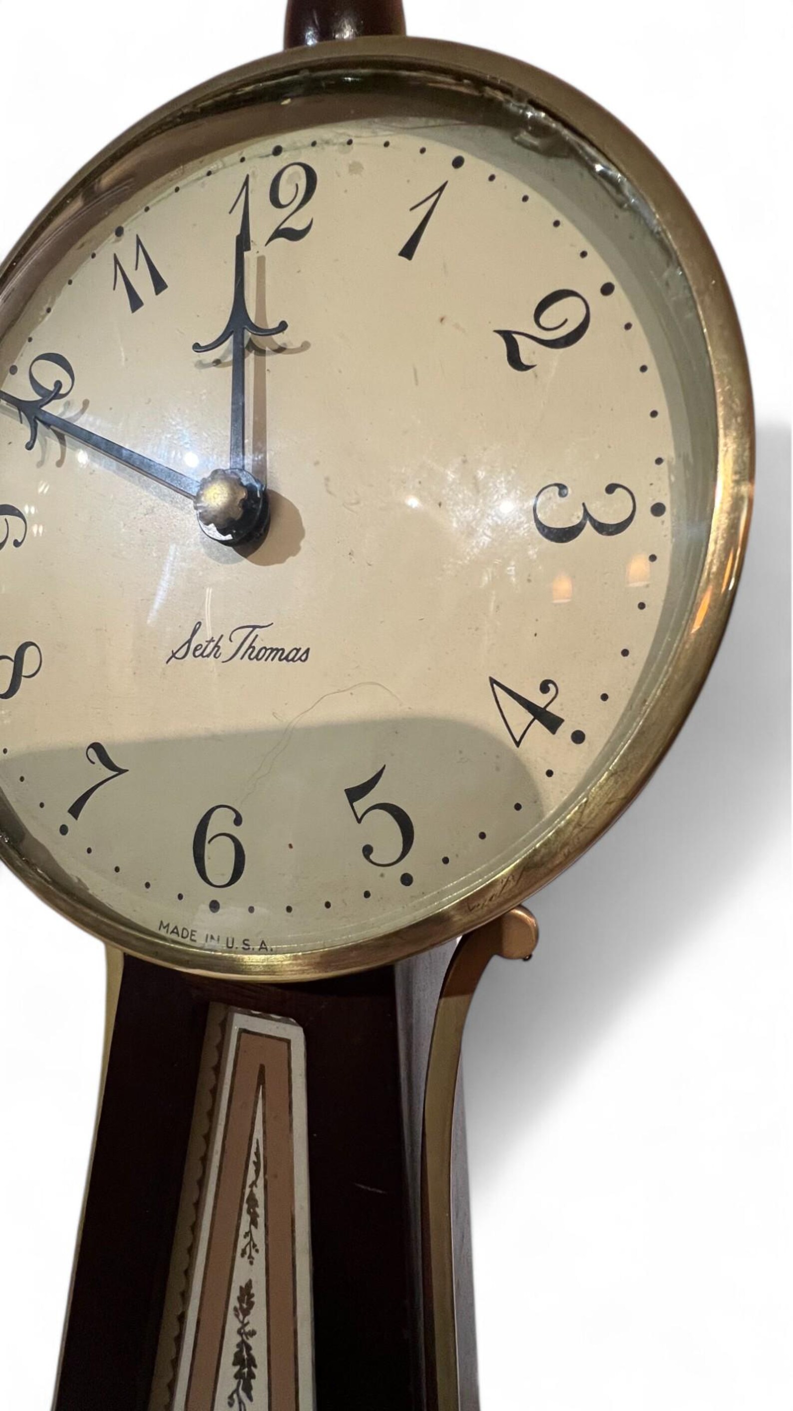 Vintage Seth Thomas Banjo Wall Clock/electric - Etsy