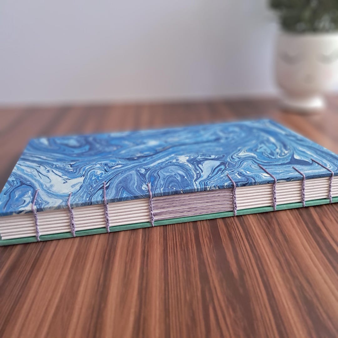 Coptic Stitch Journal, Blank Journal, Journal With Lined Paper, Decorative Coptic Stitch, Lay ...