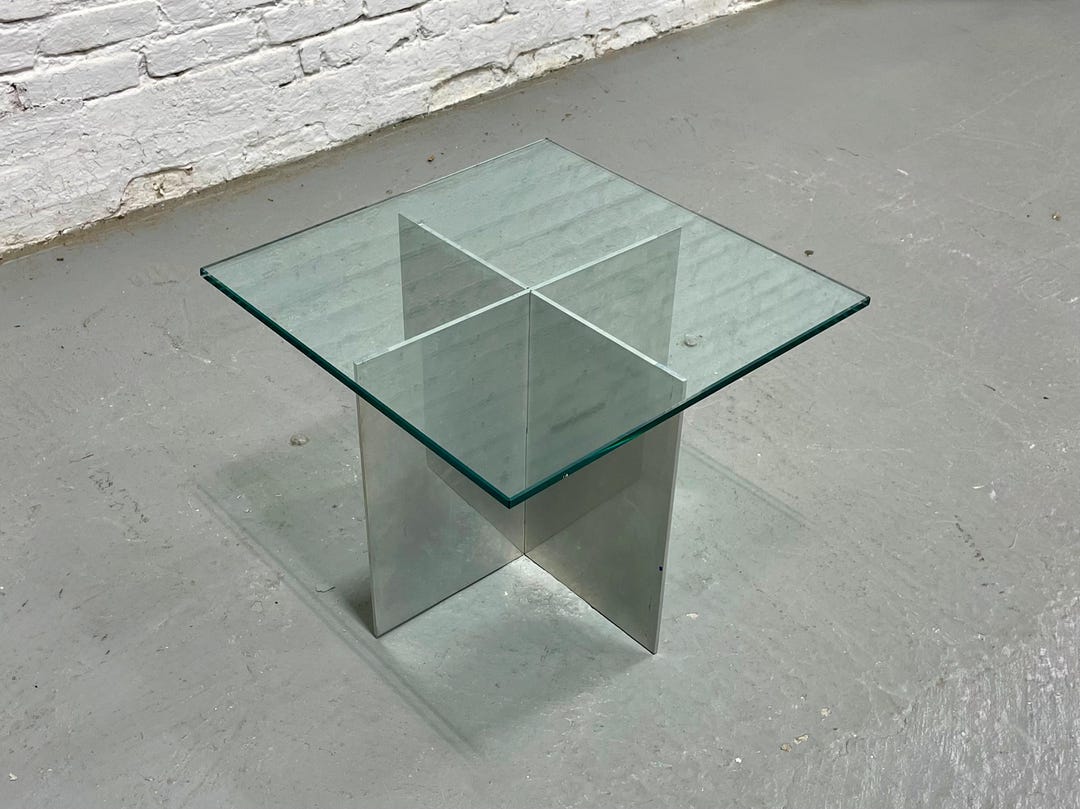 Mid-century Modern Chrome & Glass Side Table, C. 1970s — Minimalist X ...