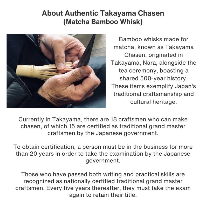 Authentic Takayama Chasen bamboo Matcha Whisk SHIN Crafted by Japanese ...