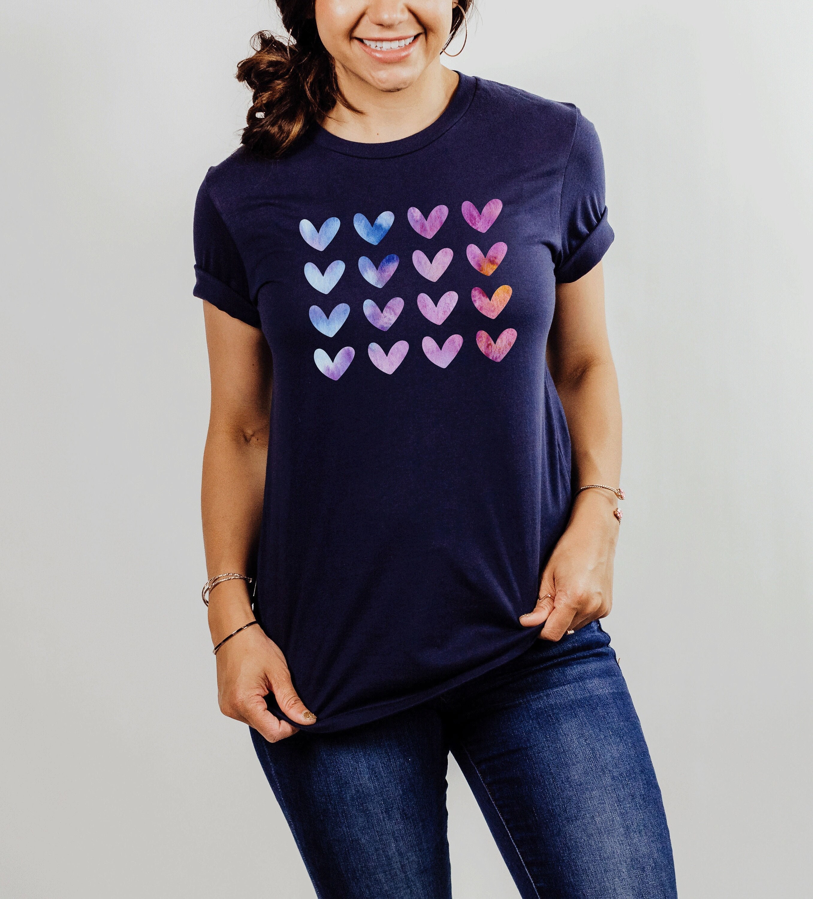 Heart PNG, Love PNG, Watercolor Hearts Png, Valentines Day Shirt Design ...