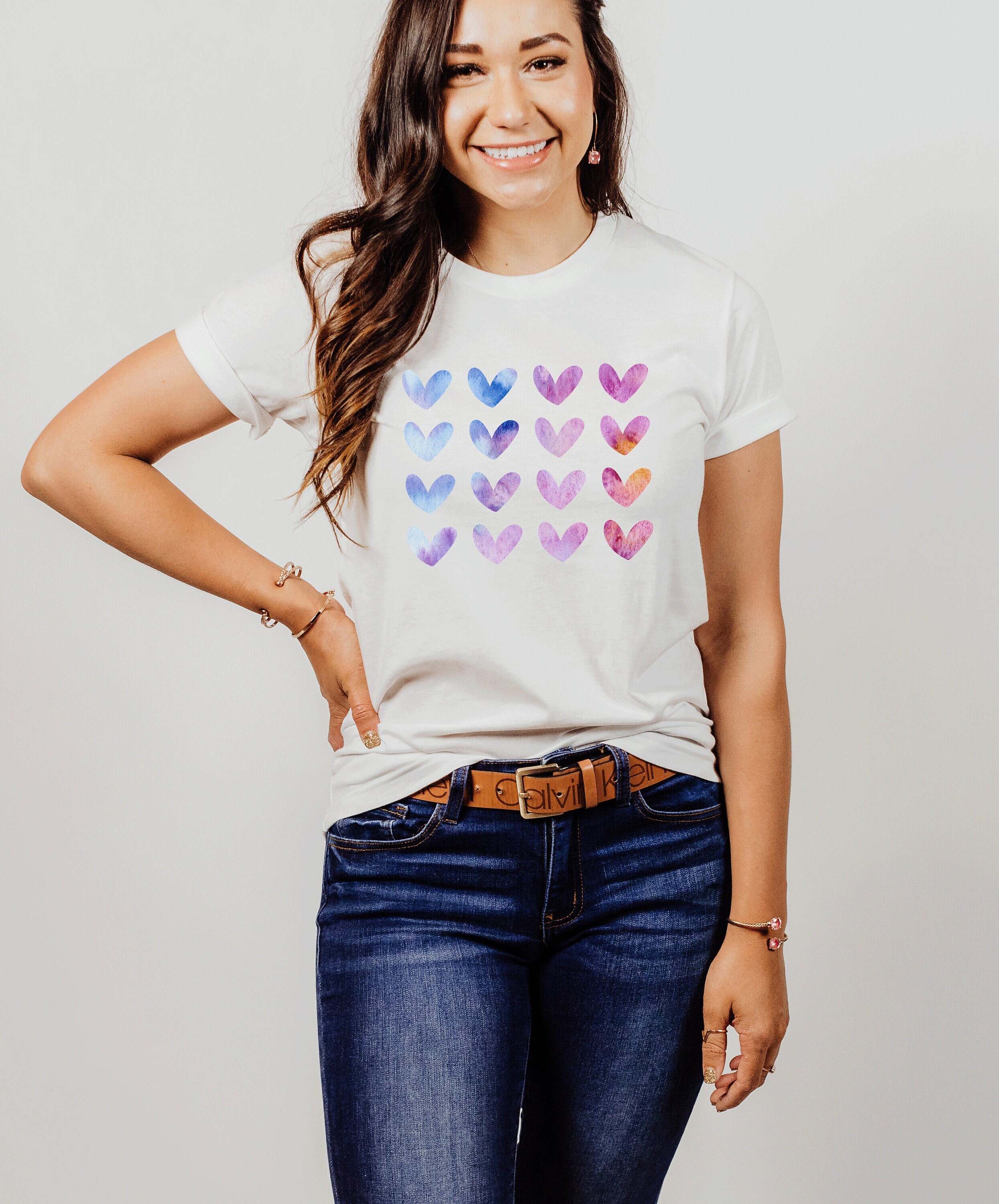 Heart PNG, Love PNG, Watercolor Hearts Png, Valentines Day Shirt Design ...