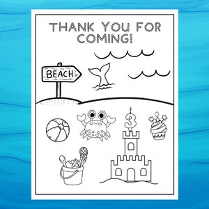 Custom Ocean-themed Birthday Coloring Pages, Set of 4, Under the Sea ...