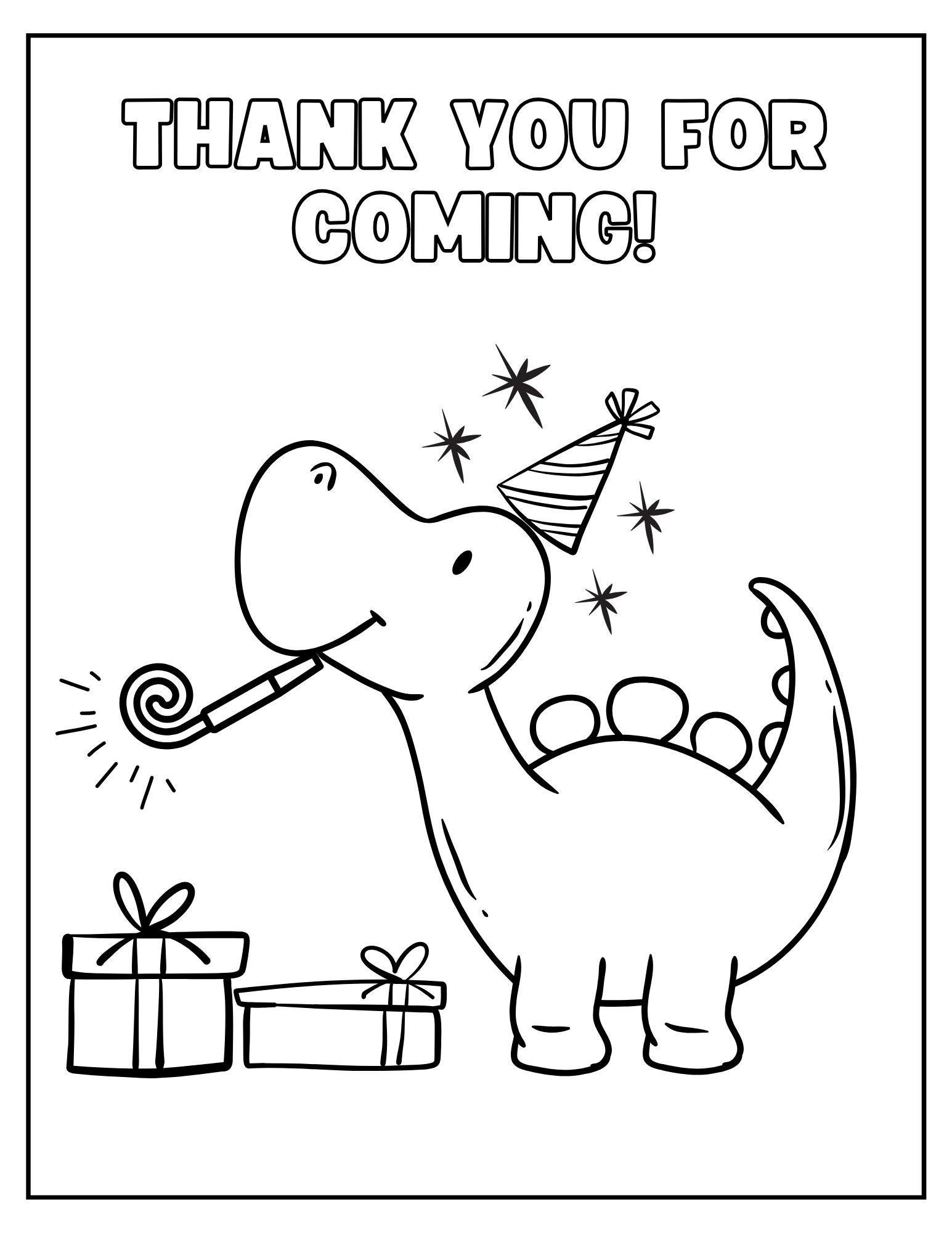 Personalized Dinosaur Birthday Coloring Pages, Customizable Dino Party ...