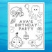 Custom Ocean-themed Birthday Coloring Pages, Set of 4, Under the Sea ...