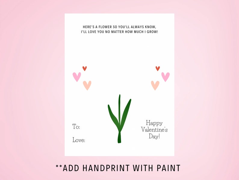 Printable Valentine's Day Handprint Craft: DIY Keepsake for Kids ...