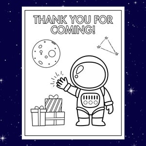 Personalized Space Themed Birthday Party Coloring Pages, Custom ...