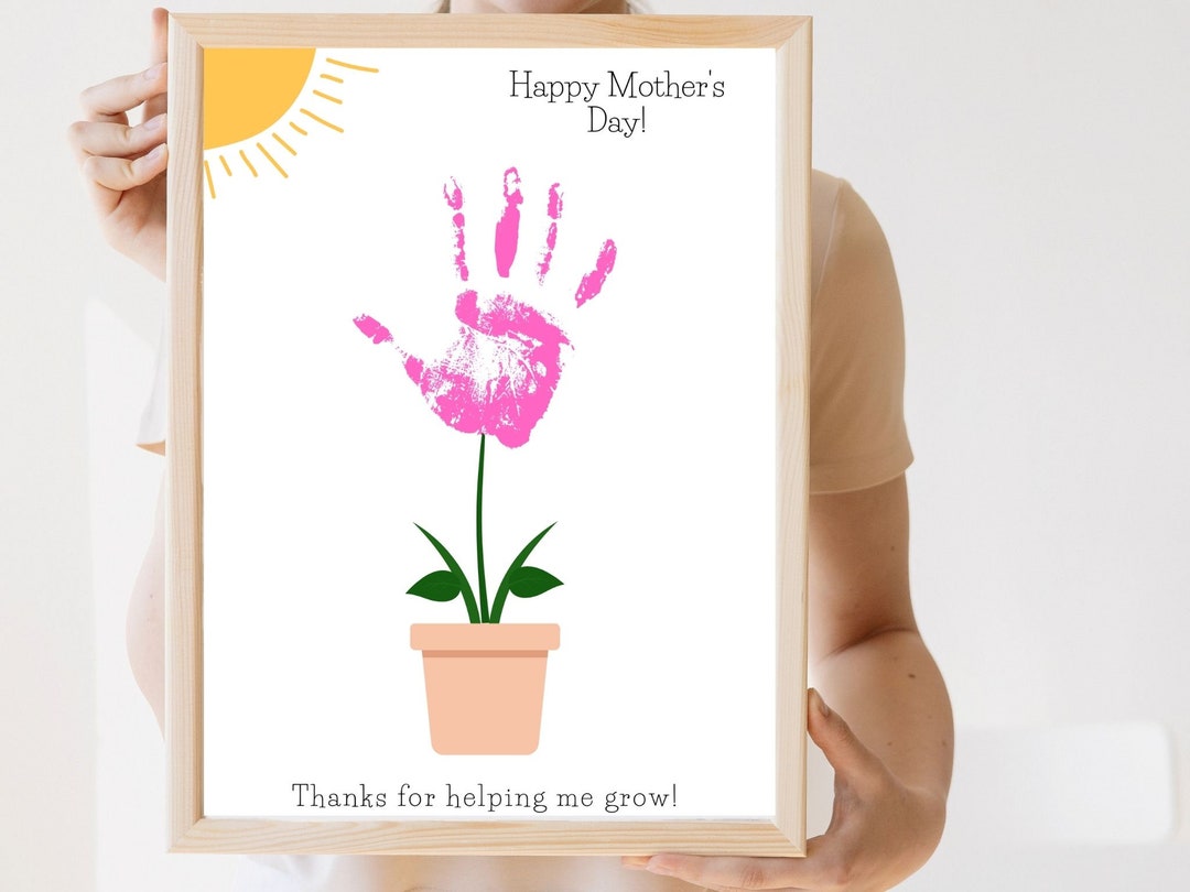 DIY Handprint Flower Craft Printable - Mother's Day Gift Idea - Instant ...