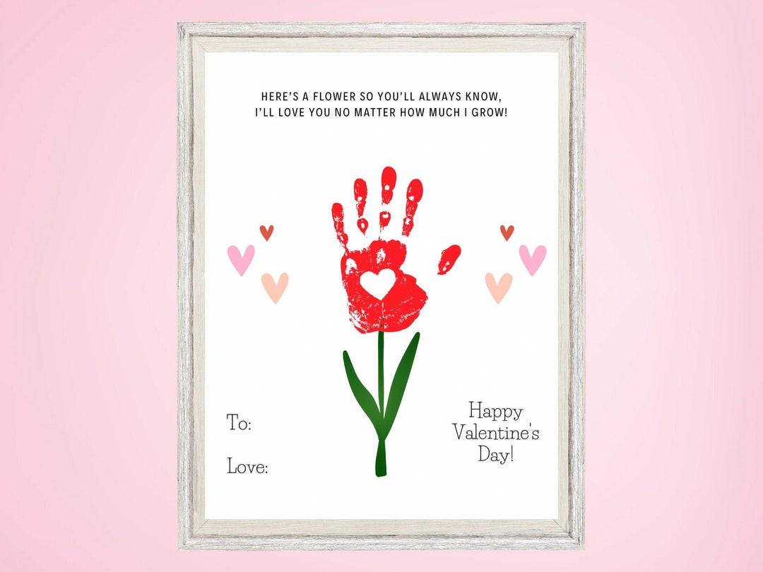 Printable Valentine's Day Handprint Craft: DIY Keepsake for Kids ...