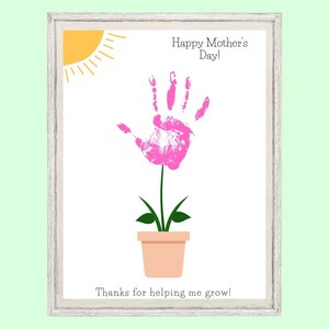 DIY Handprint Flower Craft Printable - Mother's Day Gift Idea - Instant ...
