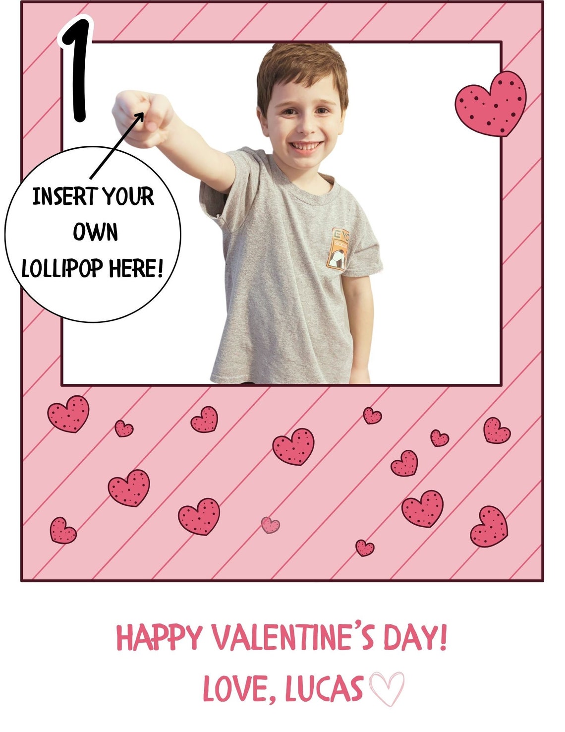 Personal Digital Download Valentine's Day Card/lollipop Insert - Etsy