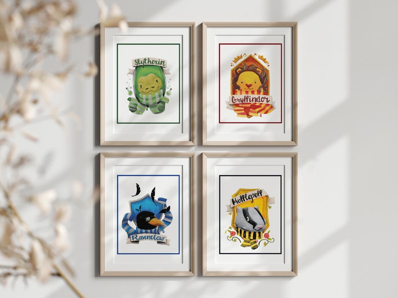 Wizard Room Decor Set, Wizard House Set, Wizard Art Prints, Wizarding ...