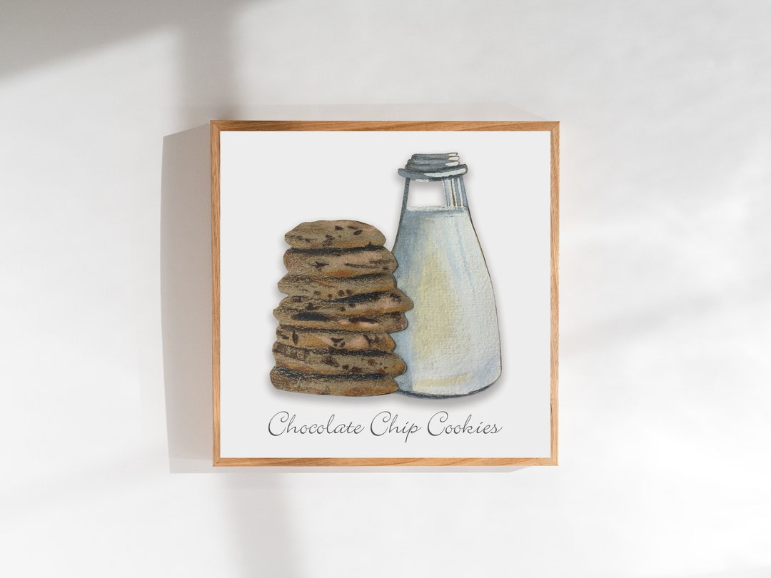 Chocolate Chip Cookies Art Print / Food Illustration /wall Art ...