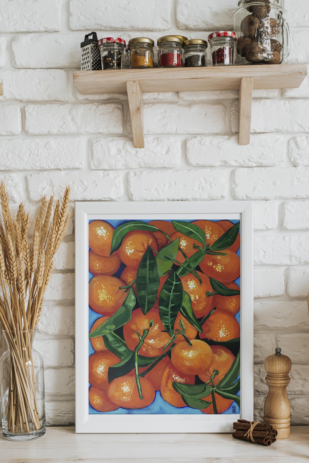 Oranges Art Print, Food Illustration, Kitchen Wall Art, Kitchen Decor, Fruit Art, Oranges ...