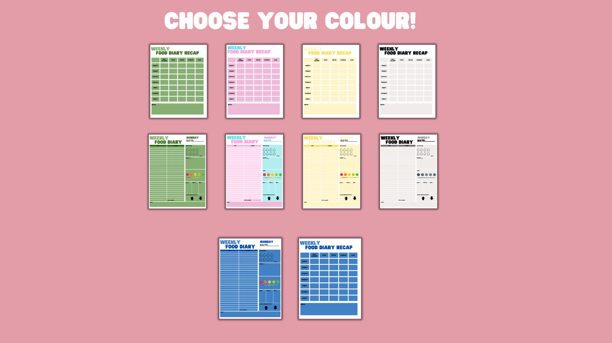 Editable Daily Food Tracker | Printable Food Tracker| Food Journal ...