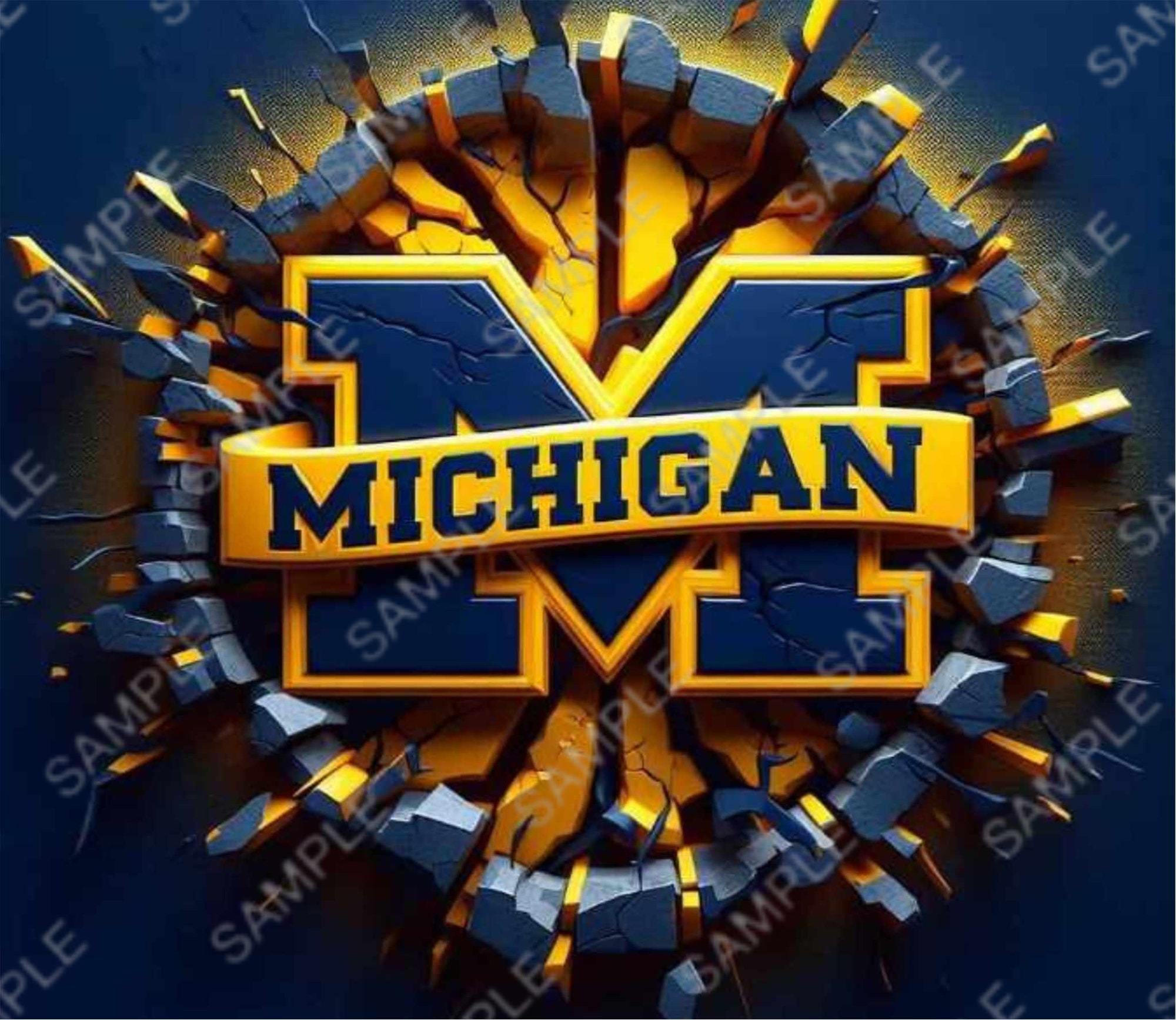 Michigan Football PNG Tumbler Wrap - Etsy