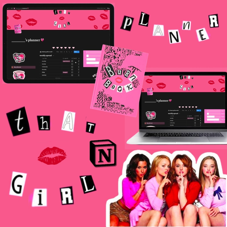 That Girl Notion Planner | Burnbook Planner | Mean Girls Planner ...