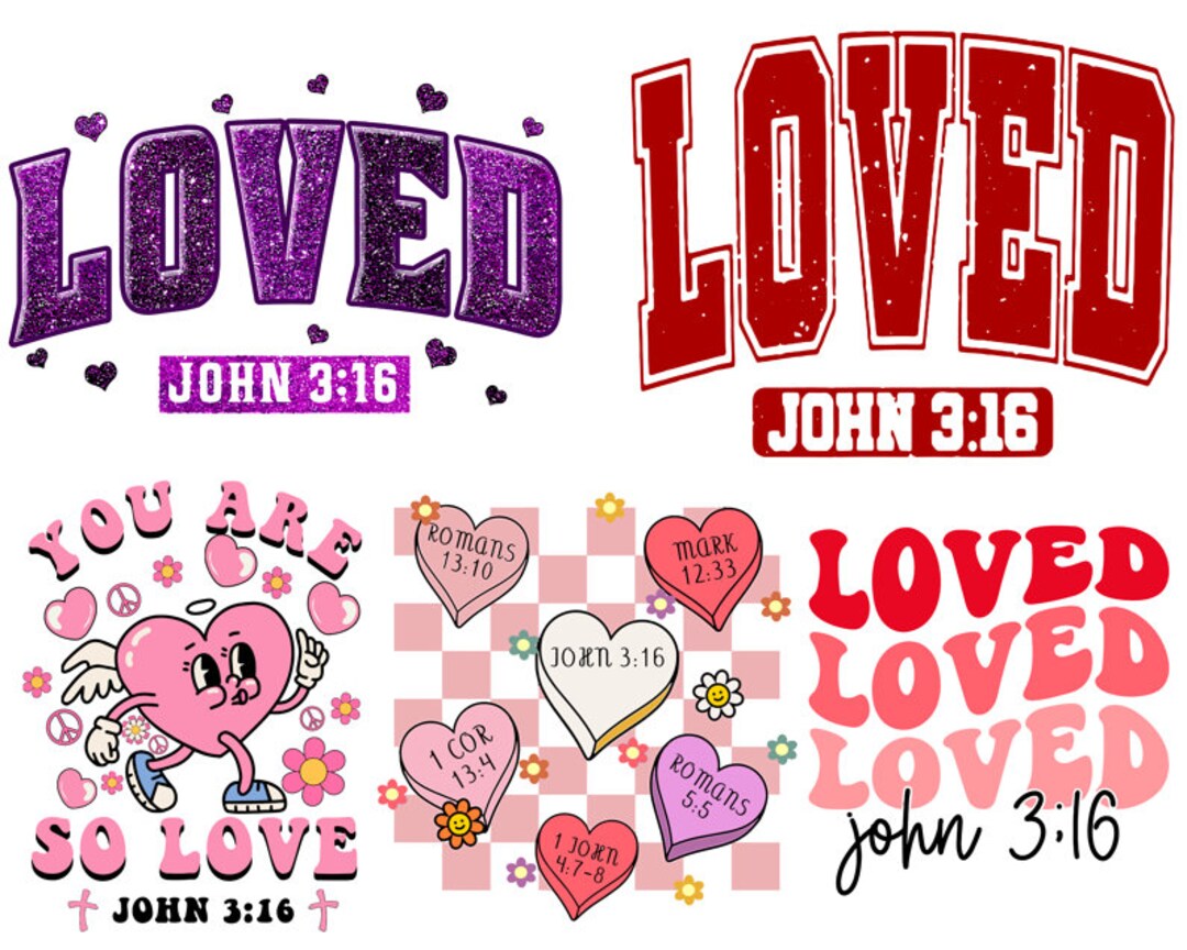 Loved John 3:16 PNG, so Very Loved Png, Bible Png, Christian Valentines ...