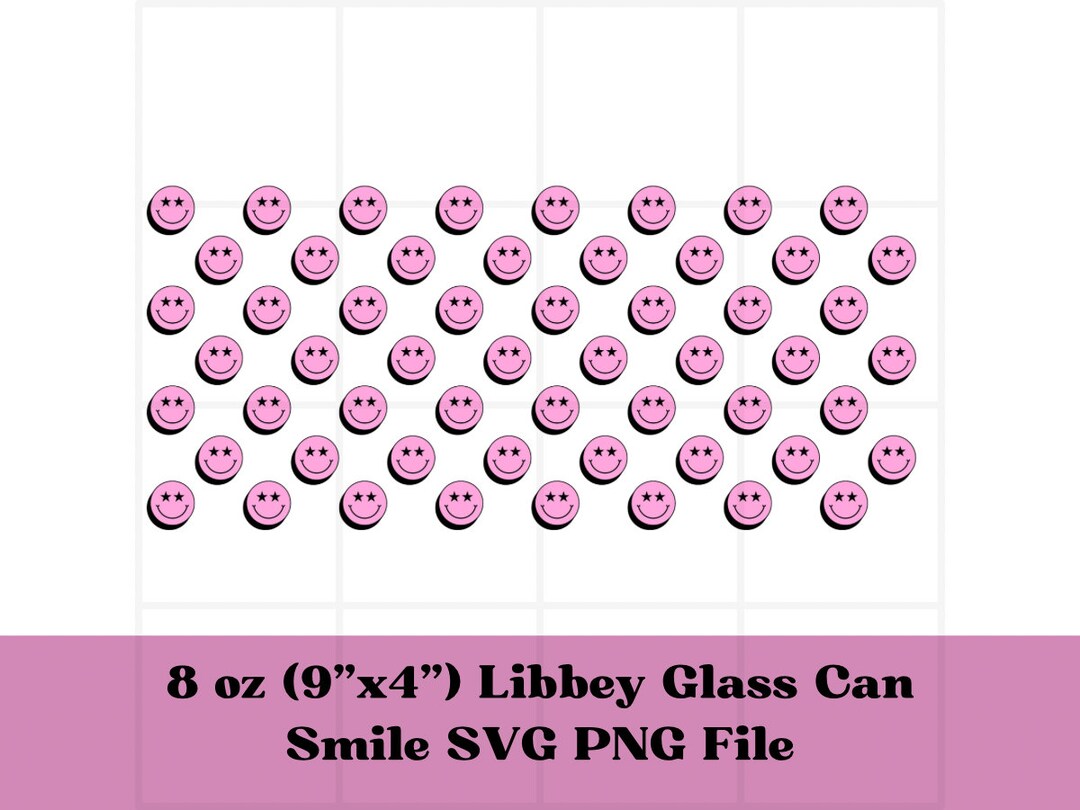 Smile Libby Tumbler Glass Can Cup SVG Digital Download - Etsy