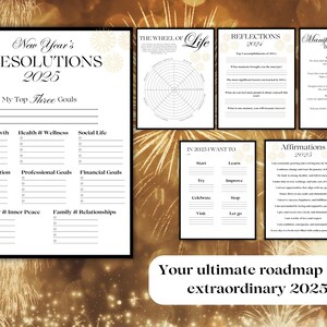 New Year Resolution Printable Bundle | 2025 Resolutions | 2025 Goal ...