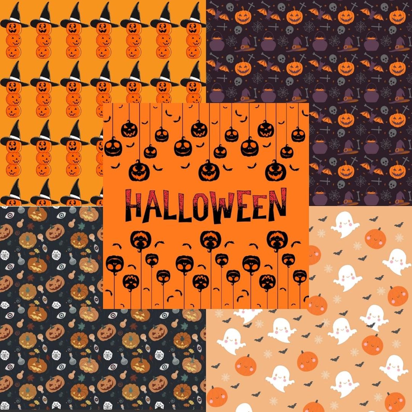 20 Spooky Halloween Themed Digital Papers | Seamless | Commercial Use ...