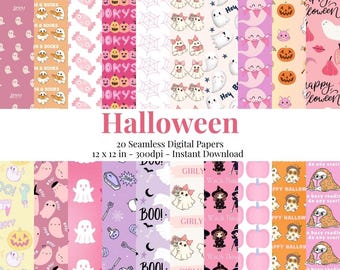 20 Spooky Halloween Themed Digital Papers | Seamless | Commercial Use ...