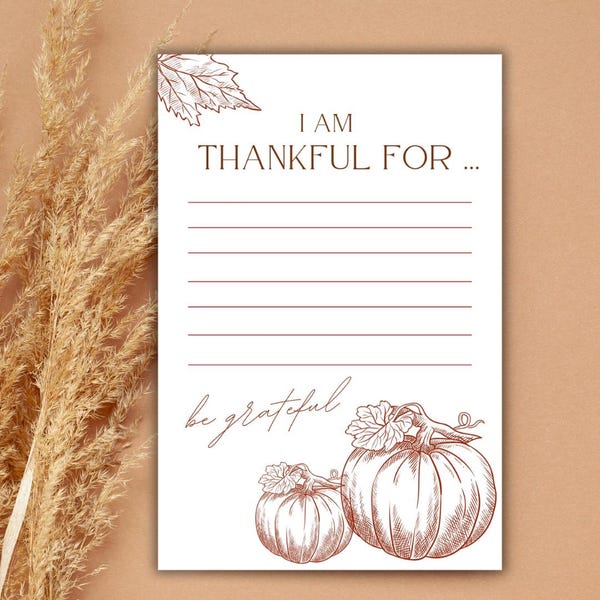 Thankful Card - Etsy