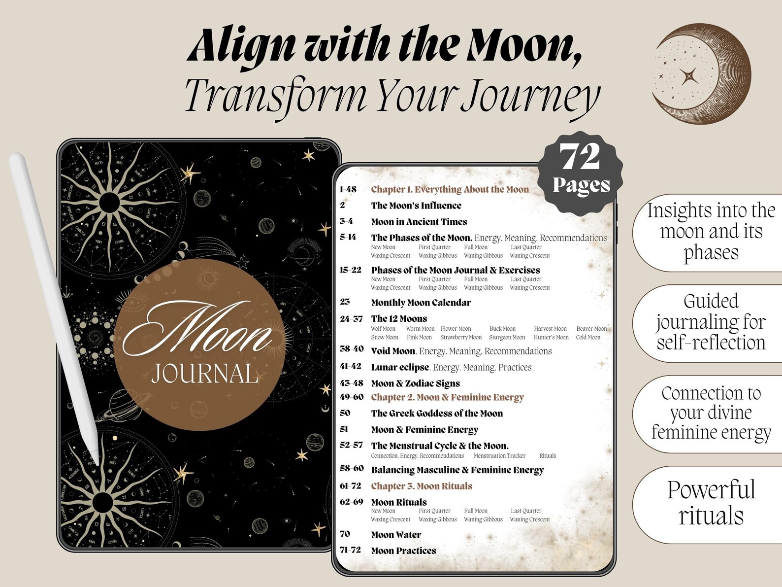 Moon Journal Digital | Moon Workbook | Moon Phases | Moon Rituals ...