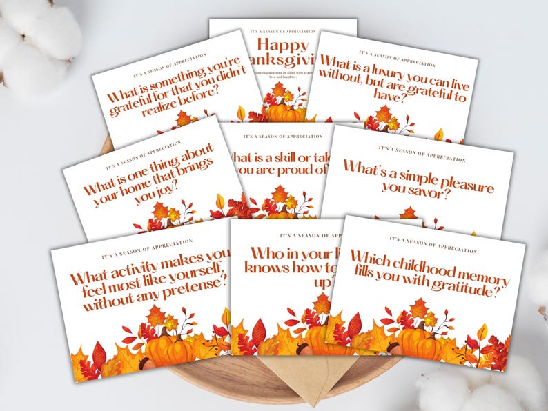 100 Gratitude Cards | Thanksgiving Gratitude Cards | Thanksgiving ...