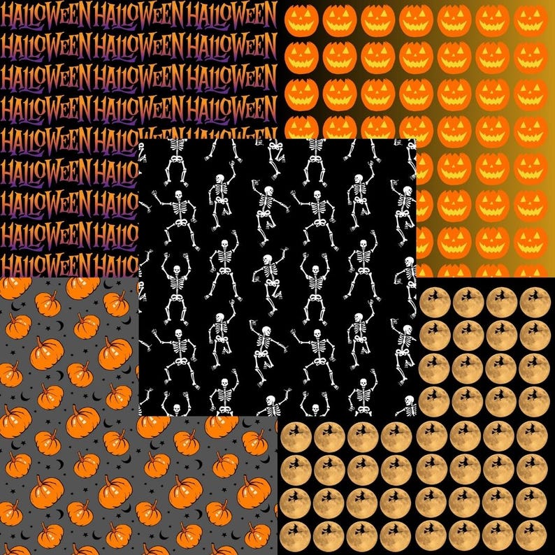 20 Spooky Halloween Themed Digital Papers | Seamless | Commercial Use ...