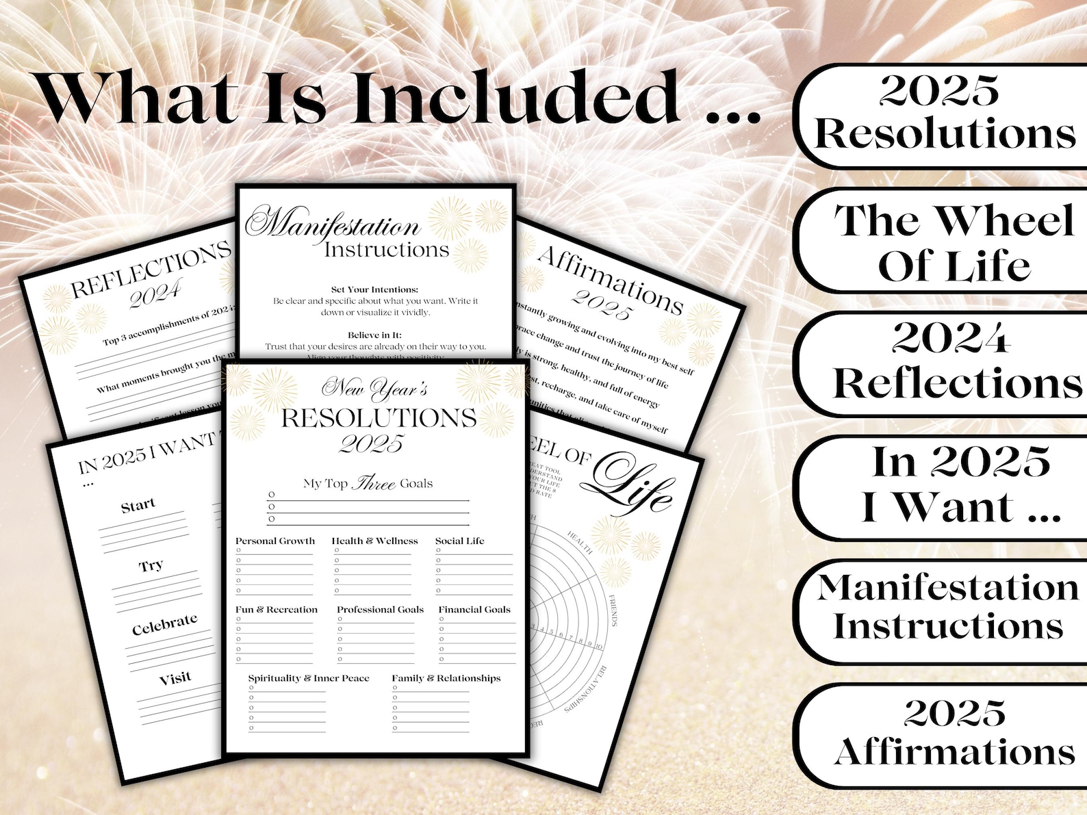 New Year Resolution Printable Bundle | 2025 Resolutions | 2025 Goal ...