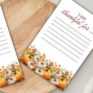 I Am Thankful for Card Thanksgiving Gratitude Card Thanksgiving ...