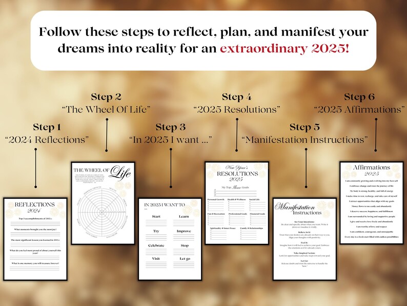 New Year Resolution Printable Bundle | 2025 Resolutions | 2025 Goal ...