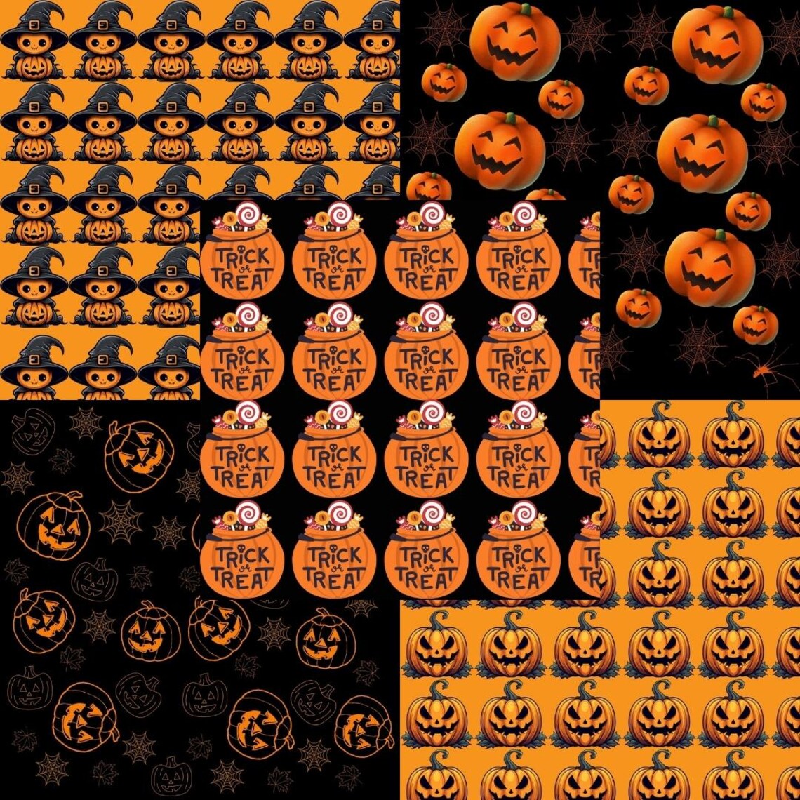 20 Spooky Halloween Themed Digital Papers | Seamless | Commercial Use ...