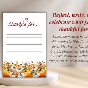 I Am Thankful for Card | Thanksgiving Gratitude Card | Thanksgiving ...