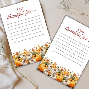 I Am Thankful for Card Thanksgiving Gratitude Card Thanksgiving ...