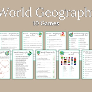 World Geography Game Bundle – 10 Printable Educational Activities ...