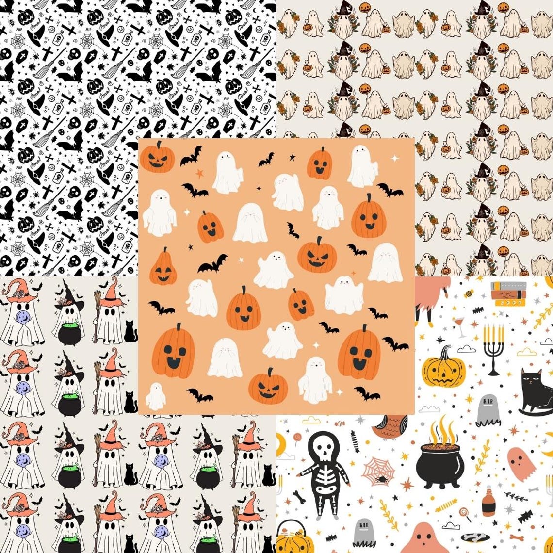 20 Spooky Halloween Themed Digital Papers | Seamless | Commercial Use ...