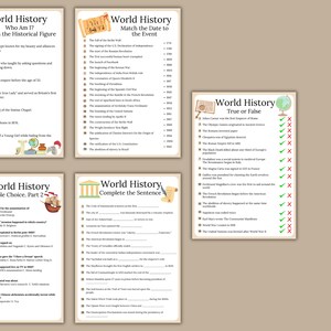World History Game Bundle | 10 Printable Educational Activities ...