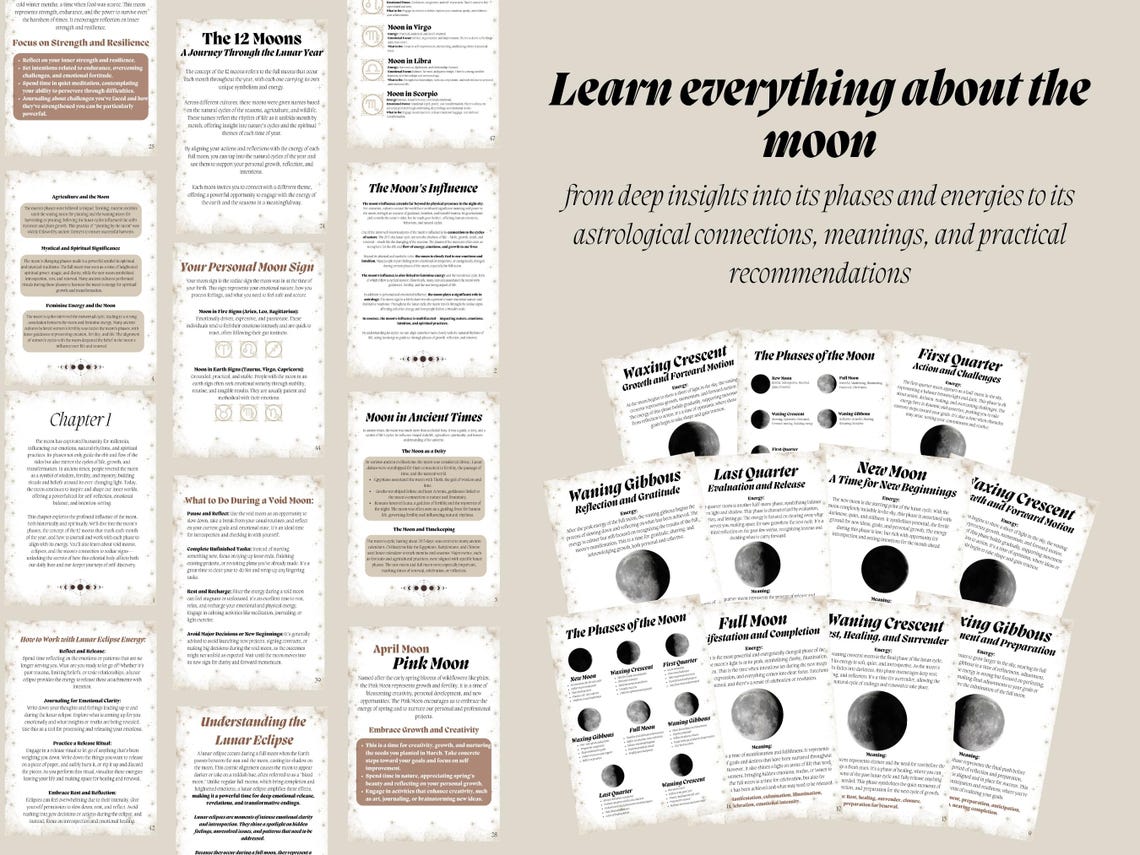Moon Journal Digital | Moon Workbook | Moon Phases | Moon Rituals ...