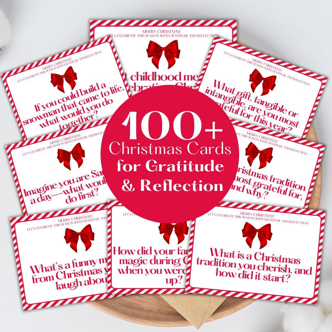 100+ Gratitude Cards | Christmas Gratitude Cards | Christmas Printables ...