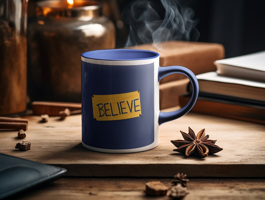 Believe Locker Room Sign Blue and White Coffee Mug Inspirational ...