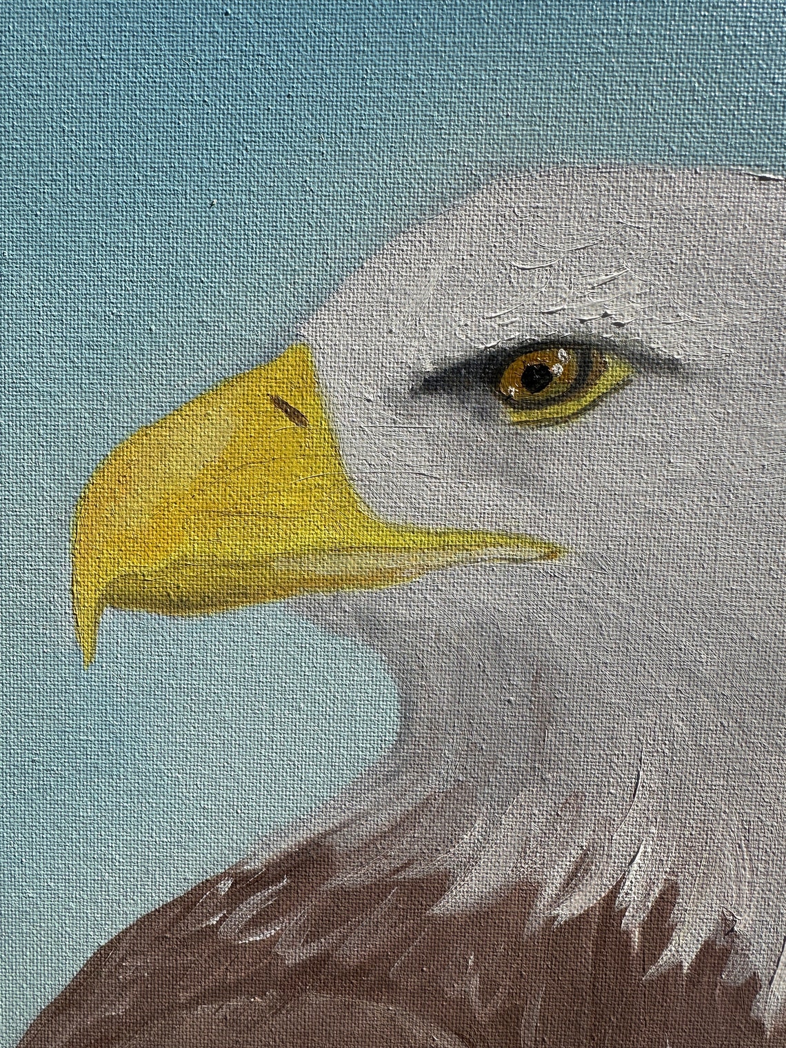 Bald Eagle, Canvas Oil Painting, Wall Decor, Living Room, Bird, Decor ...