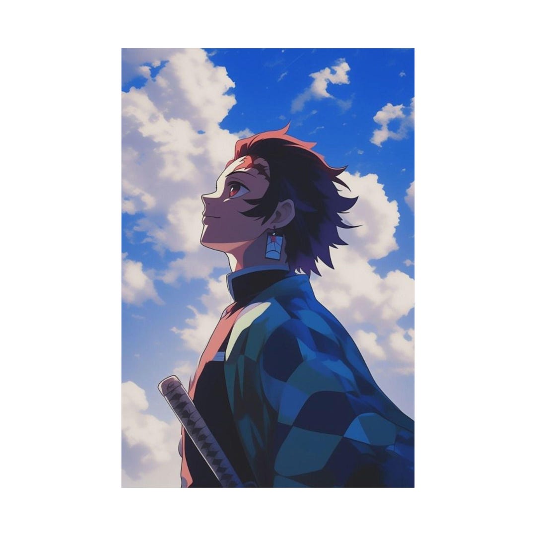 Anime Tanjiro Matte Vertical Posters, Japanese Anime Wall Art, Sky and ...