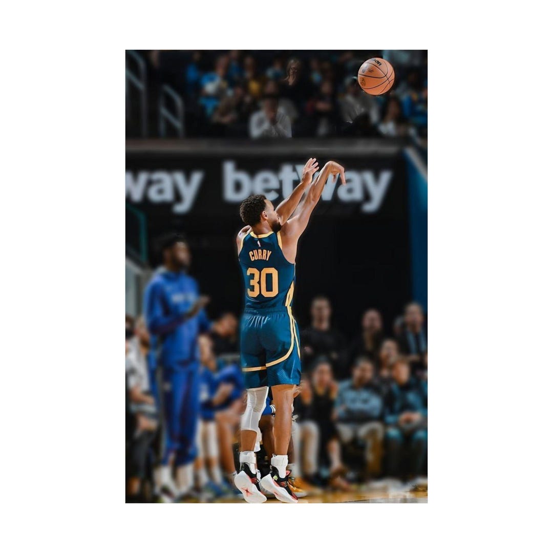 Basketball Poster, Stephen Curry Free Throw Wall Art Print, Sports Fan ...