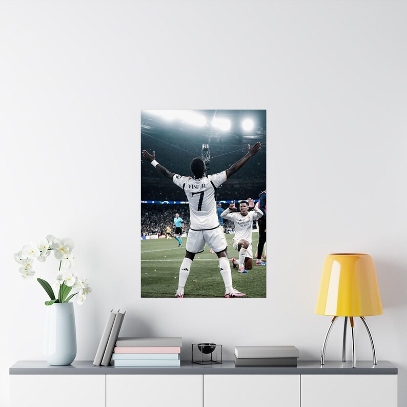 Sports Wall Art, Matte Poster Print, Soccer Player Decor, Celebration ...
