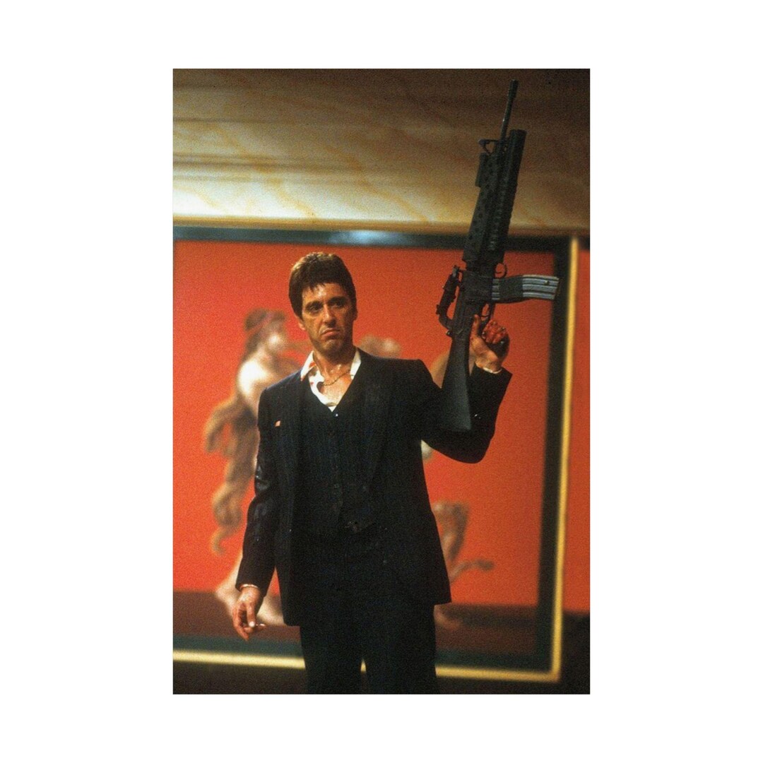 Gun Scarface Al Pacino Matte Vertical Posters, Movie Memorabilia, Tony ...