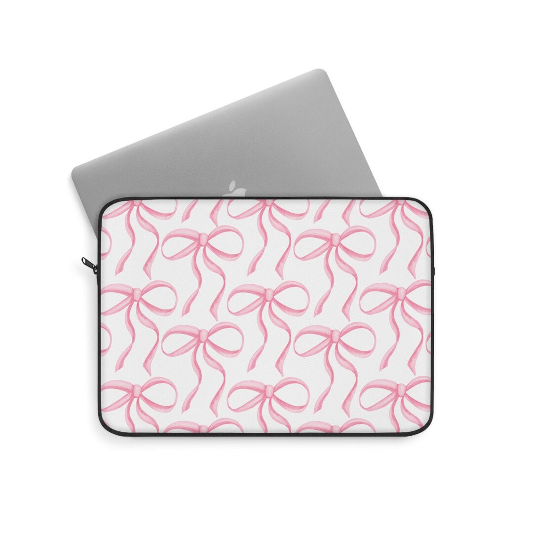 Pink Bows Laptop Sleeve, Coquette Style, Fleece Interior - Etsy