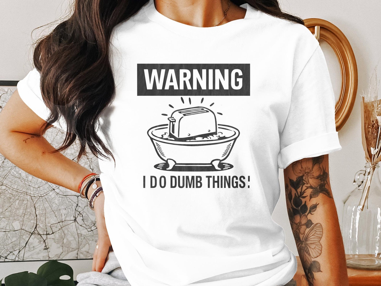 Funny Warning Toaster T-shirt, I Do Dumb Things Quote, Unique Graphic ...